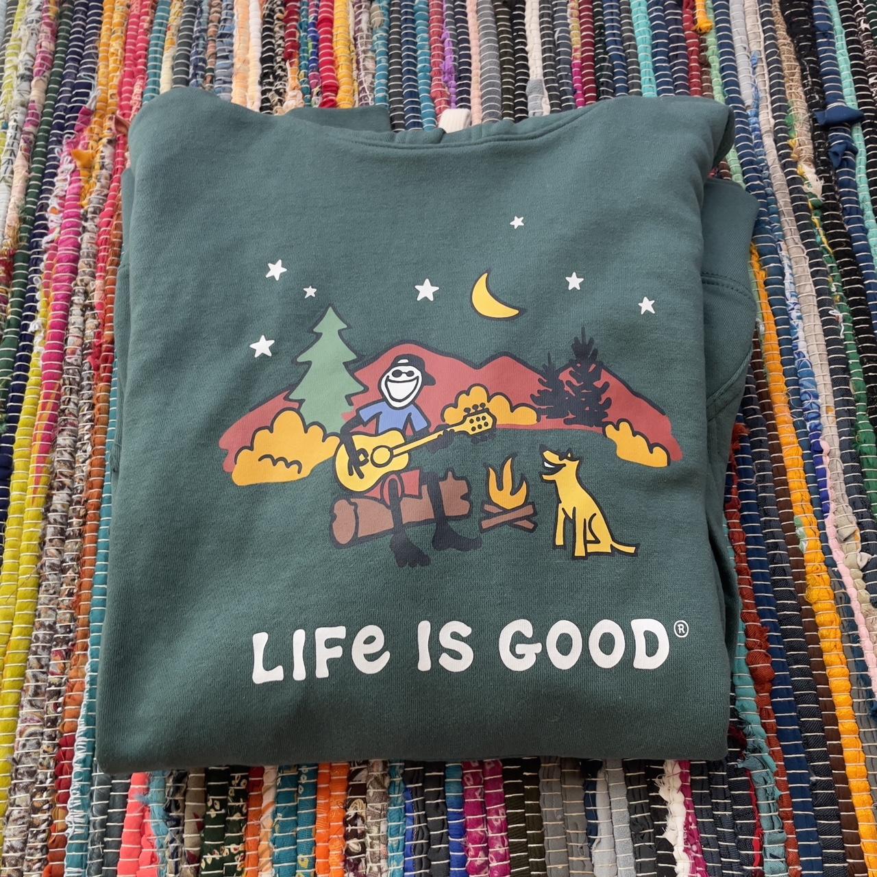 life is good campfire hoodie! worn once - Depop