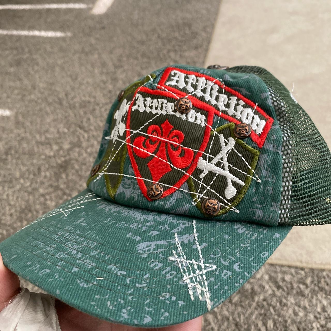 Y2k affliction trucker hat Embroidered - Depop