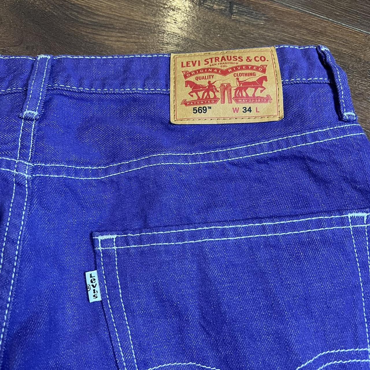 Rare purple Levi’s jorts Measured 36x12 25 inch... - Depop