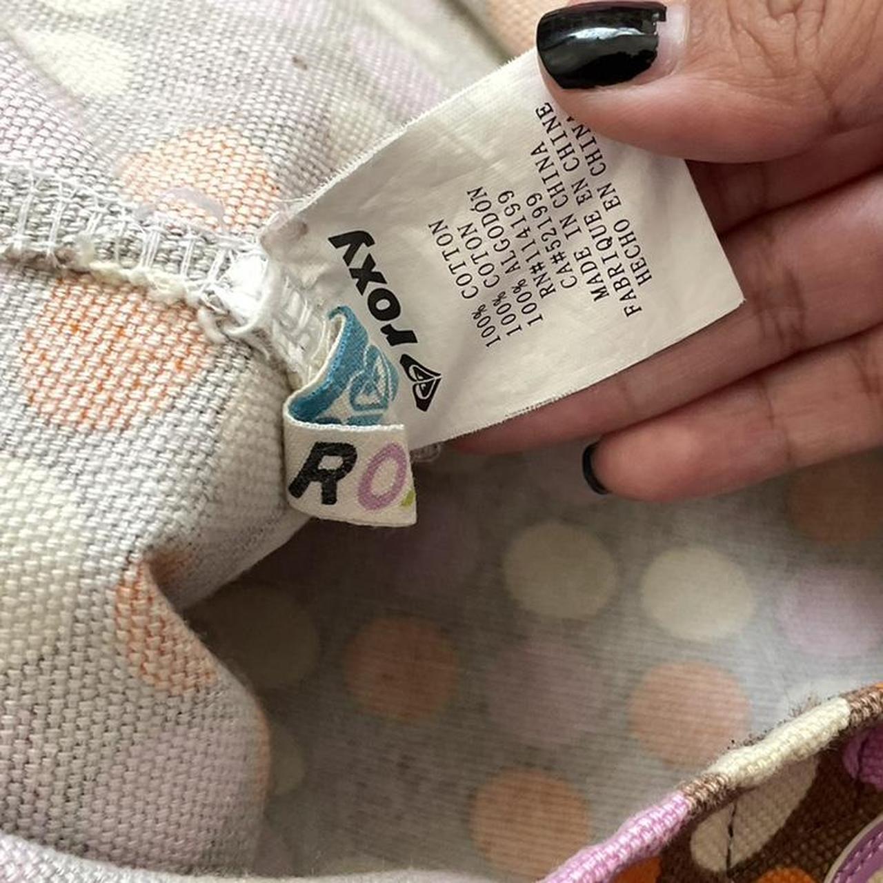 2000’s Roxy Polka Dot Canvas Tote Bag Two front... - Depop