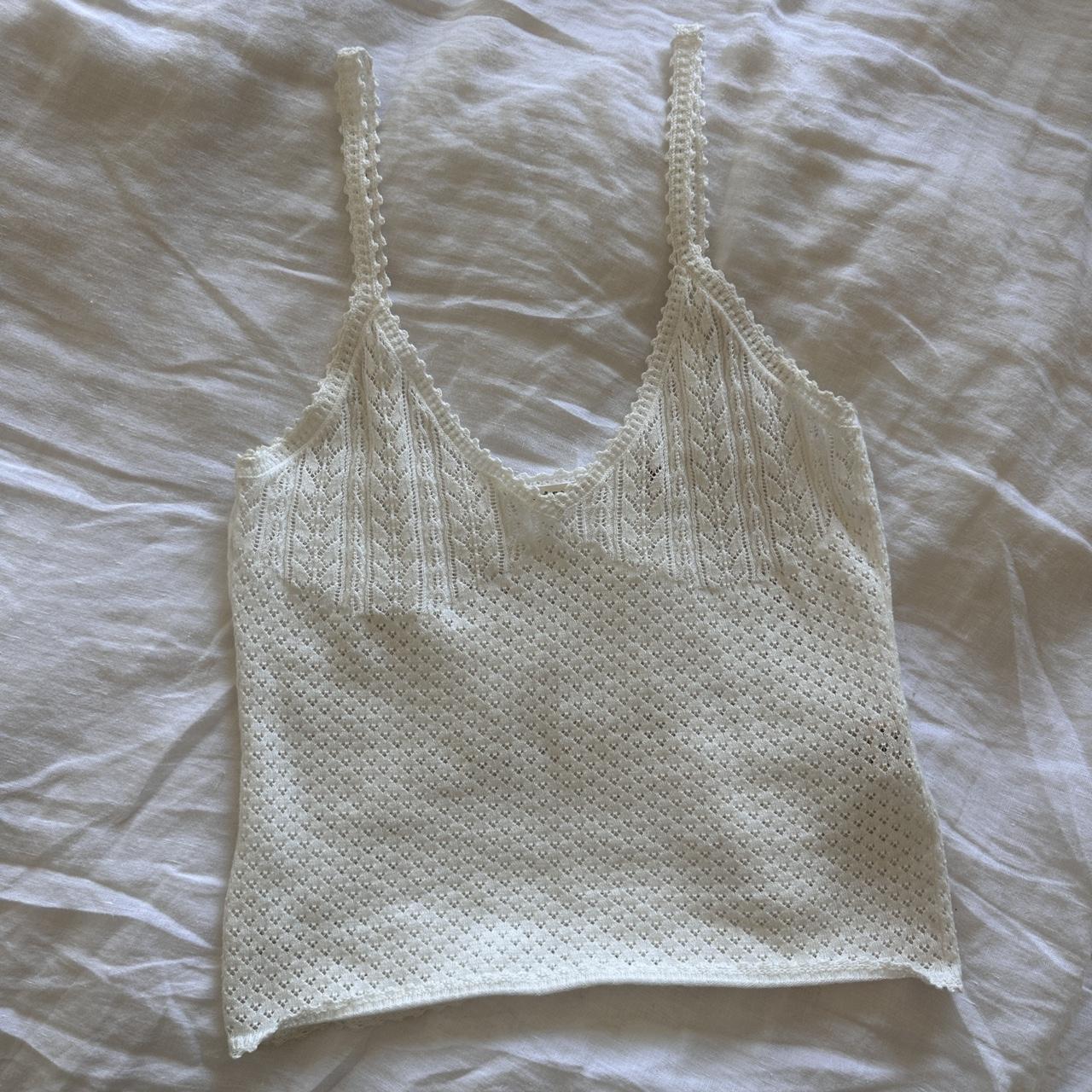 Worn twice DÔEN crochet tank top size small - Depop