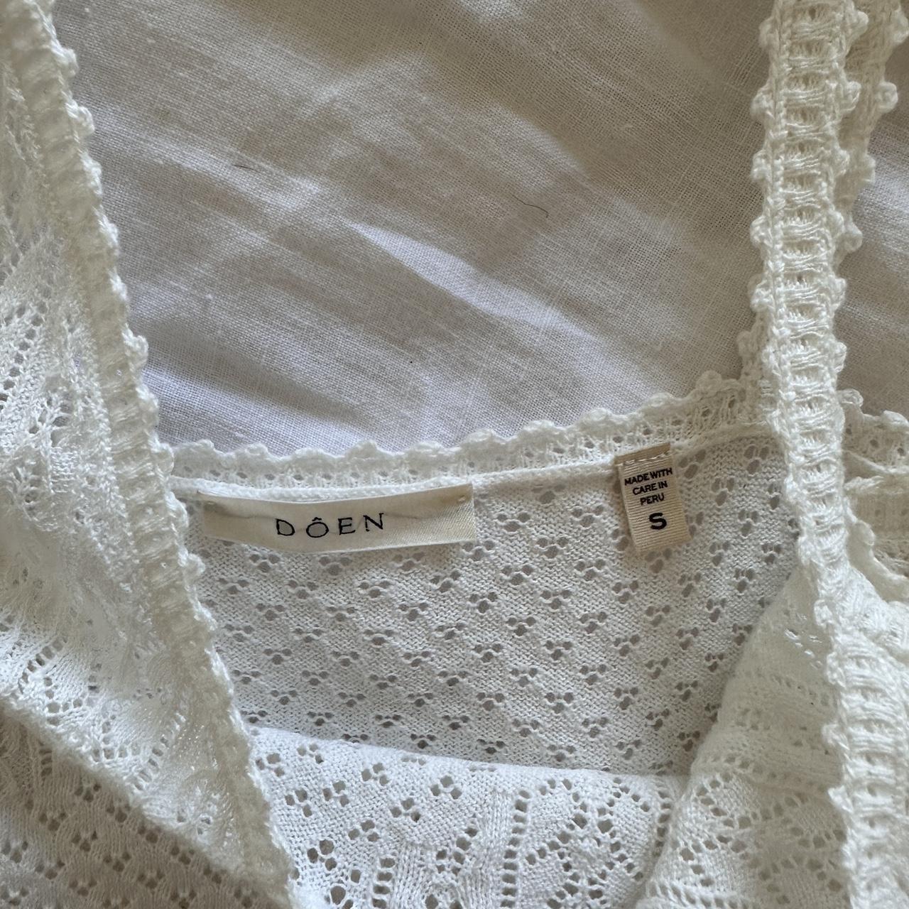 Worn twice DÔEN crochet tank top size small - Depop