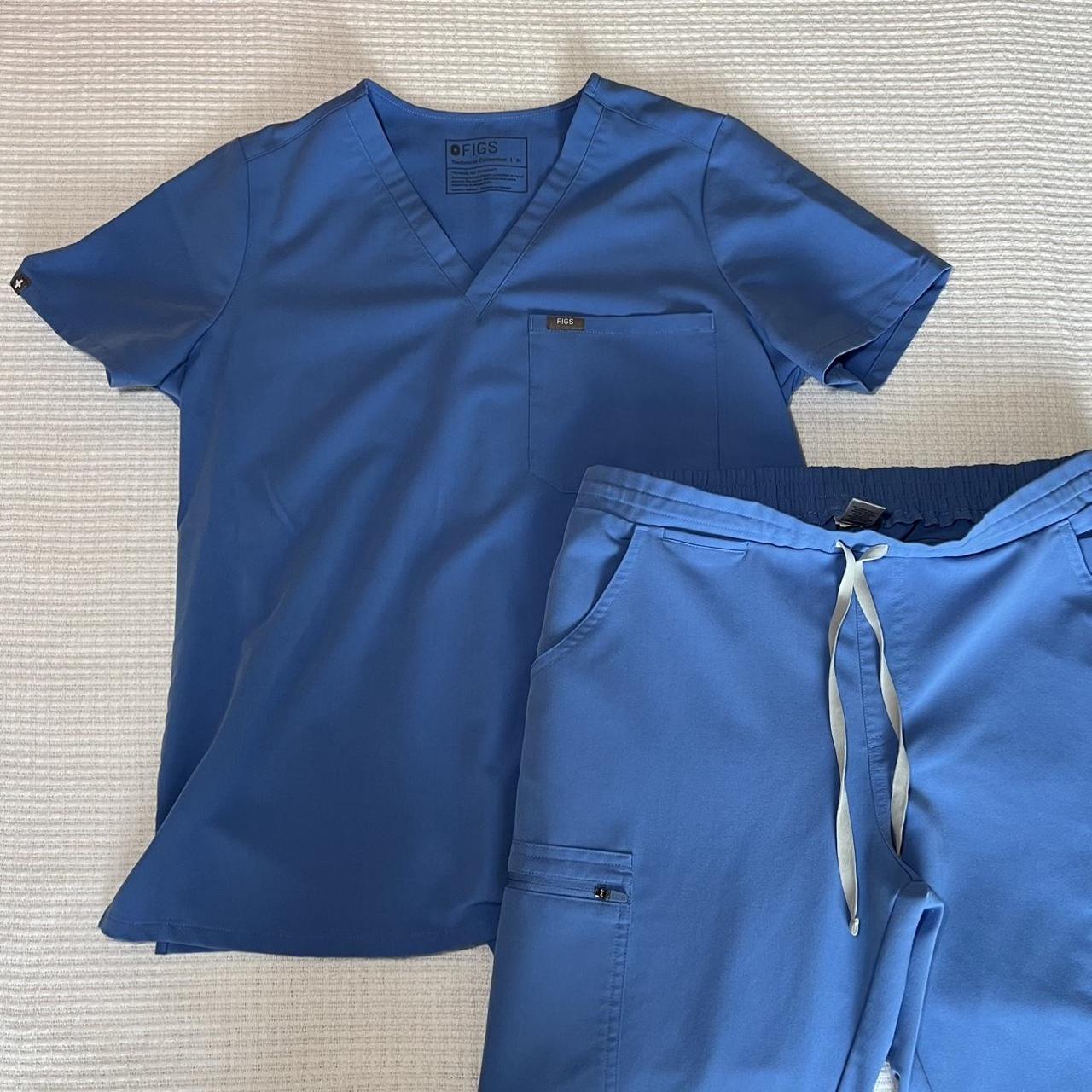 Figs Set in Ceil Blue Catarina One-Pocket Scrub Top... - Depop