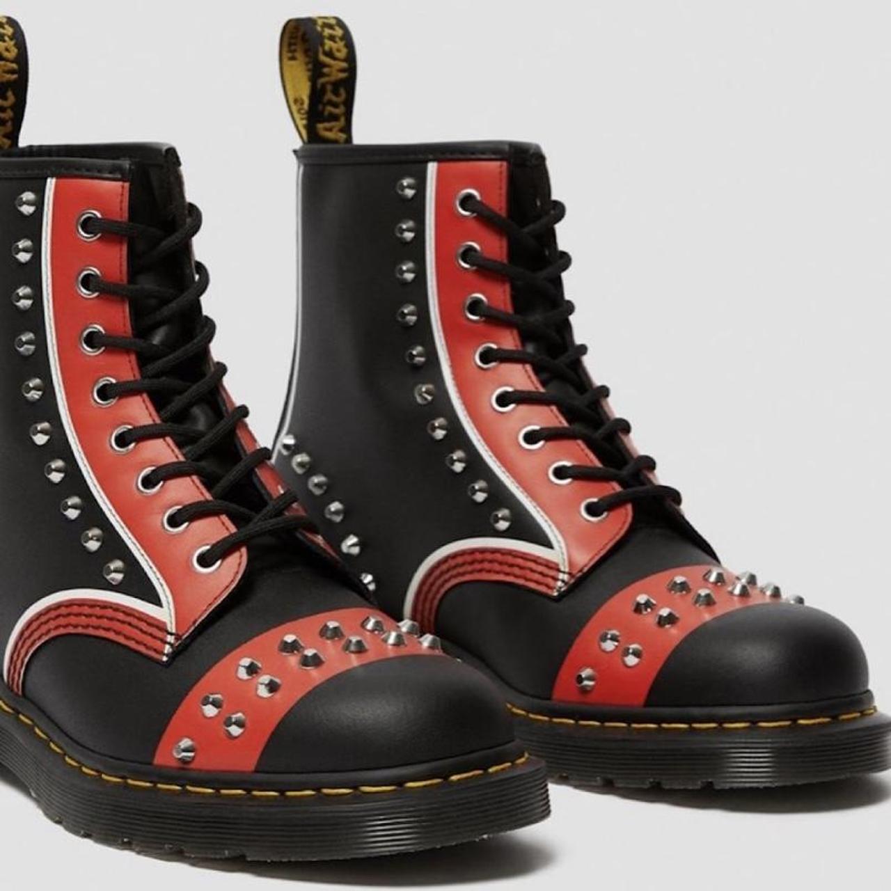 Men's Red and Black Boots | Depop