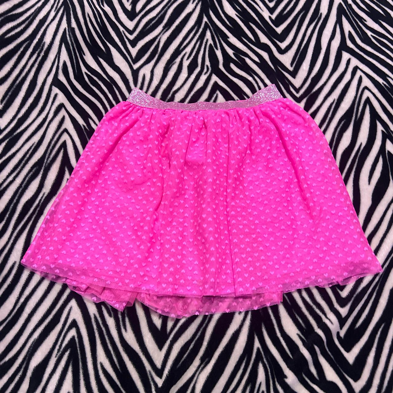 Pink heart polka dot scene tutu with silver... | Depop