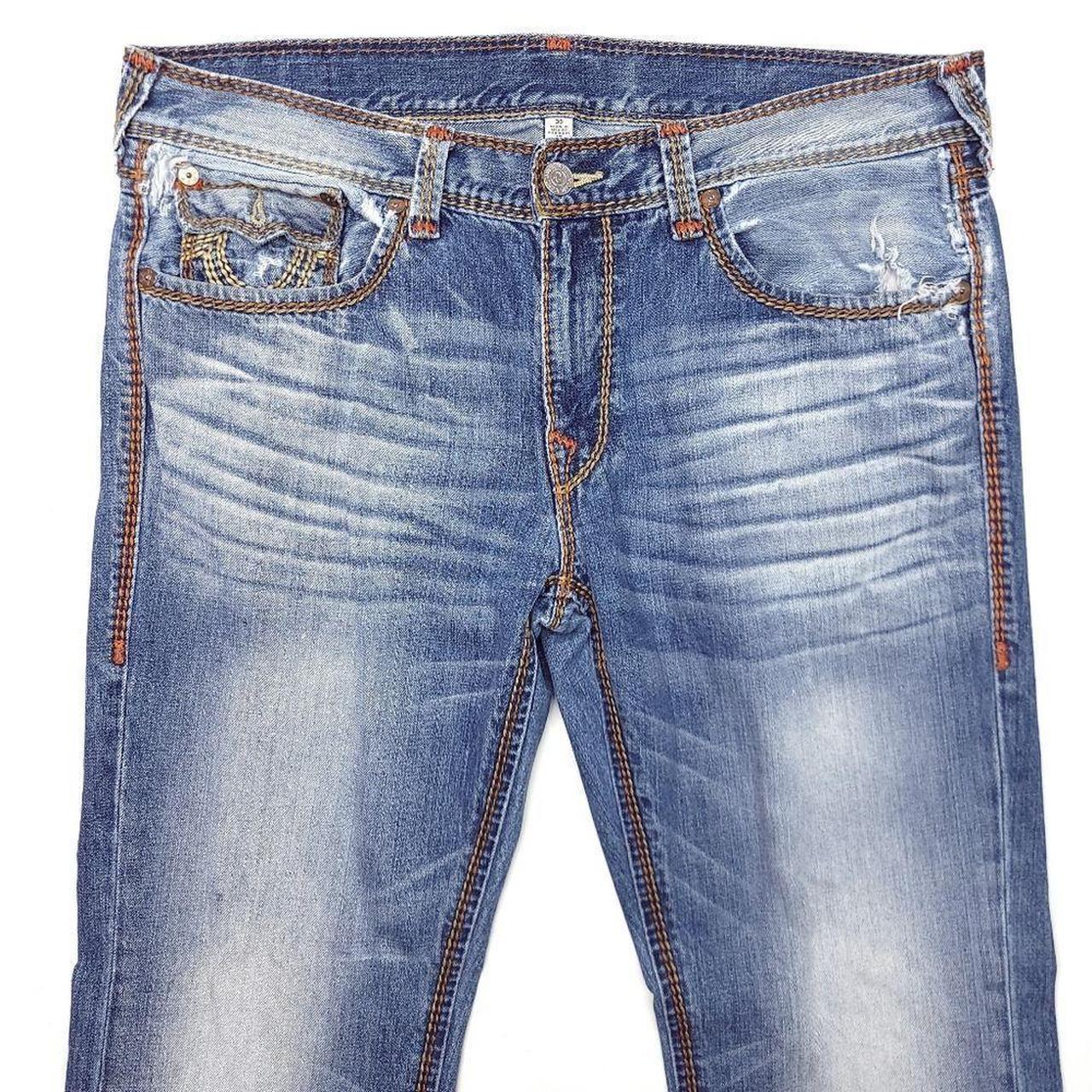 True Religion Straight Flap Pockets Mega T Jeans... - Depop