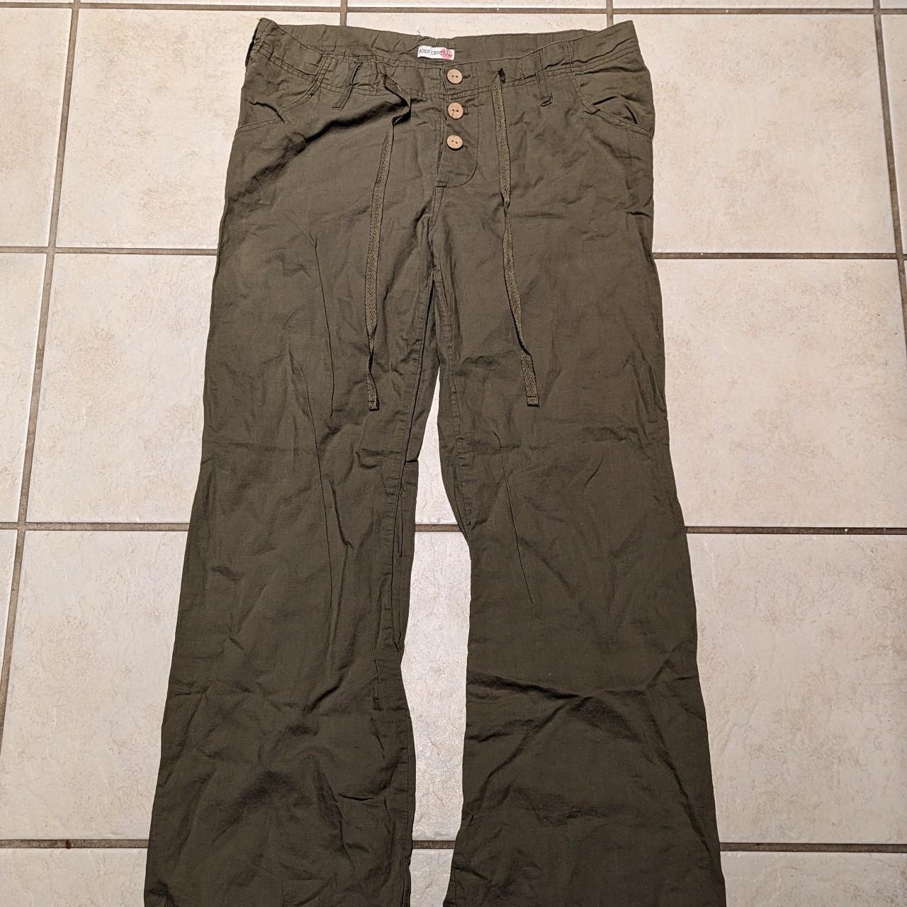 Body Central Linen Pants - Size L 👀: back buttons... - Depop
