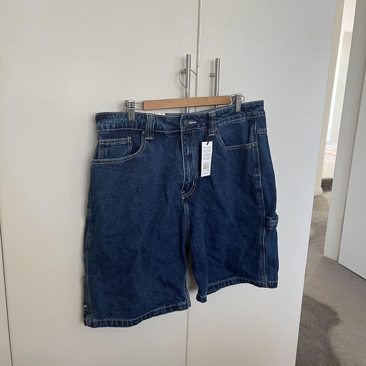 Dark denim absent baggy jorts - RRP $50 - brand new - Depop