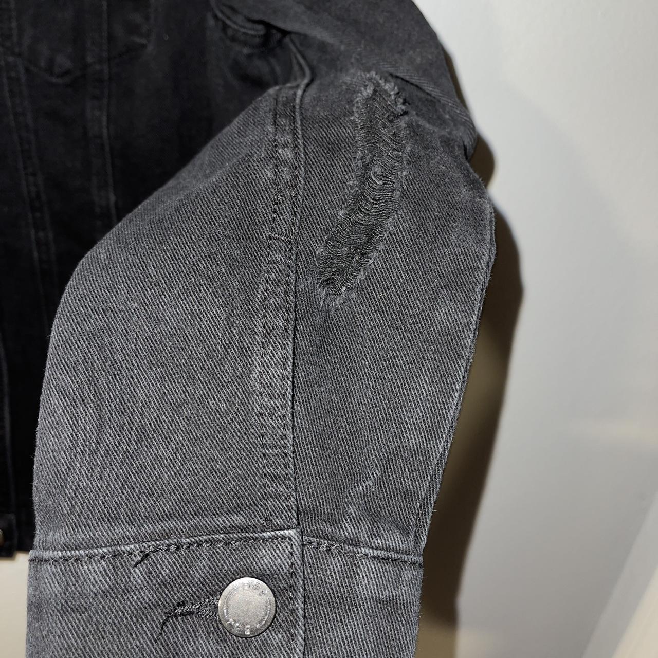 Black Jean Jacket Grunge Distressed Oversized &... - Depop