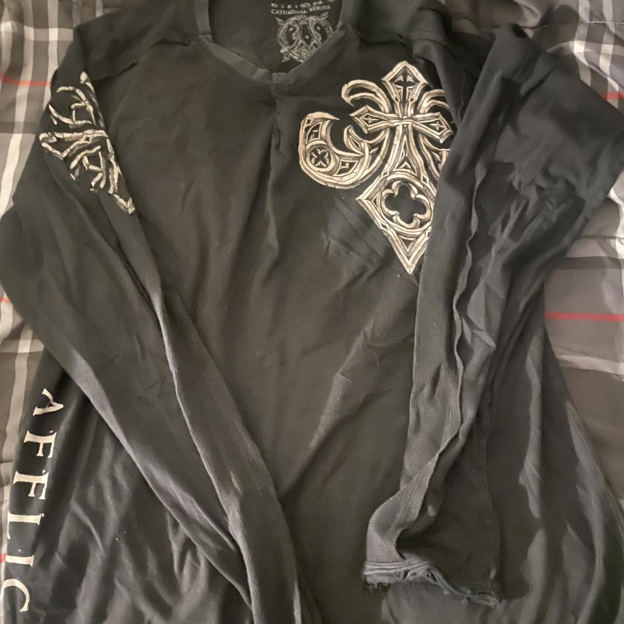 Affliction long sleeve inside out wings,sew... - Depop