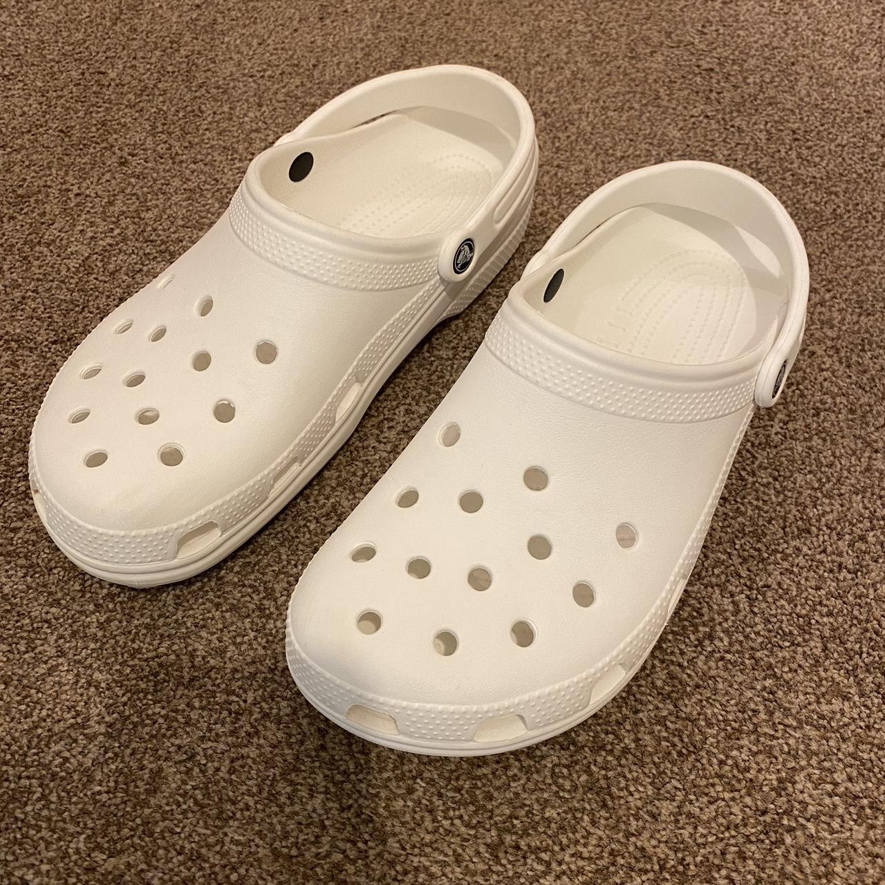 Men’s white crocs Size 11 / medium Only wear on... - Depop