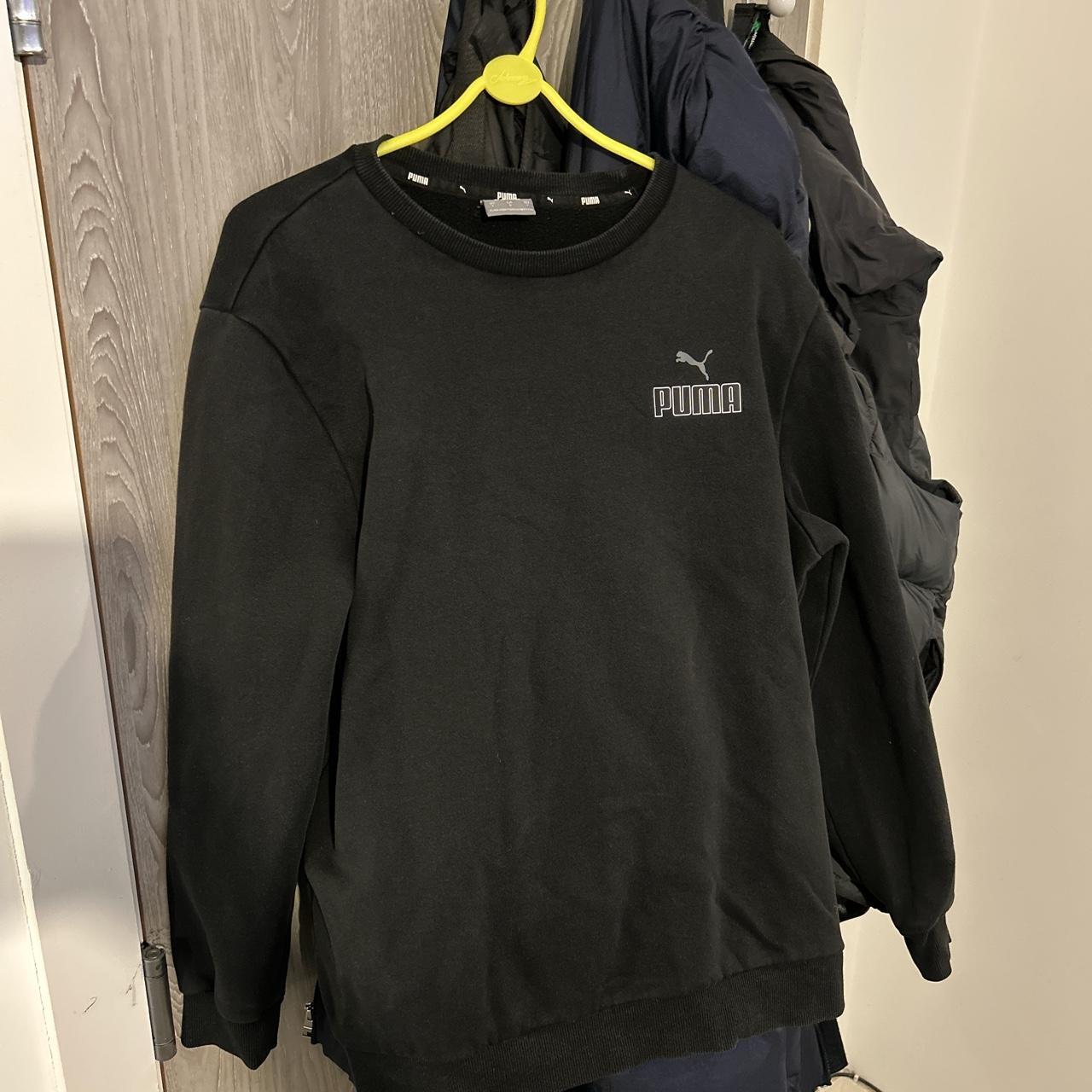 Black Puma Crew Neck Jumper All price listings are... - Depop