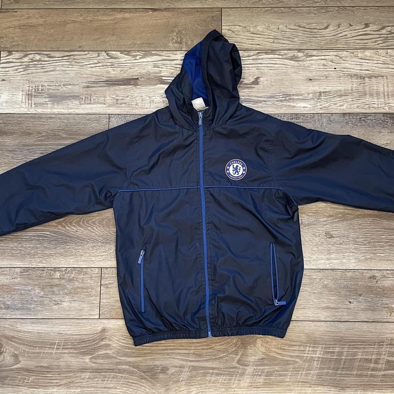 Chelsea FC navy and blue windbreaker jacket - Depop