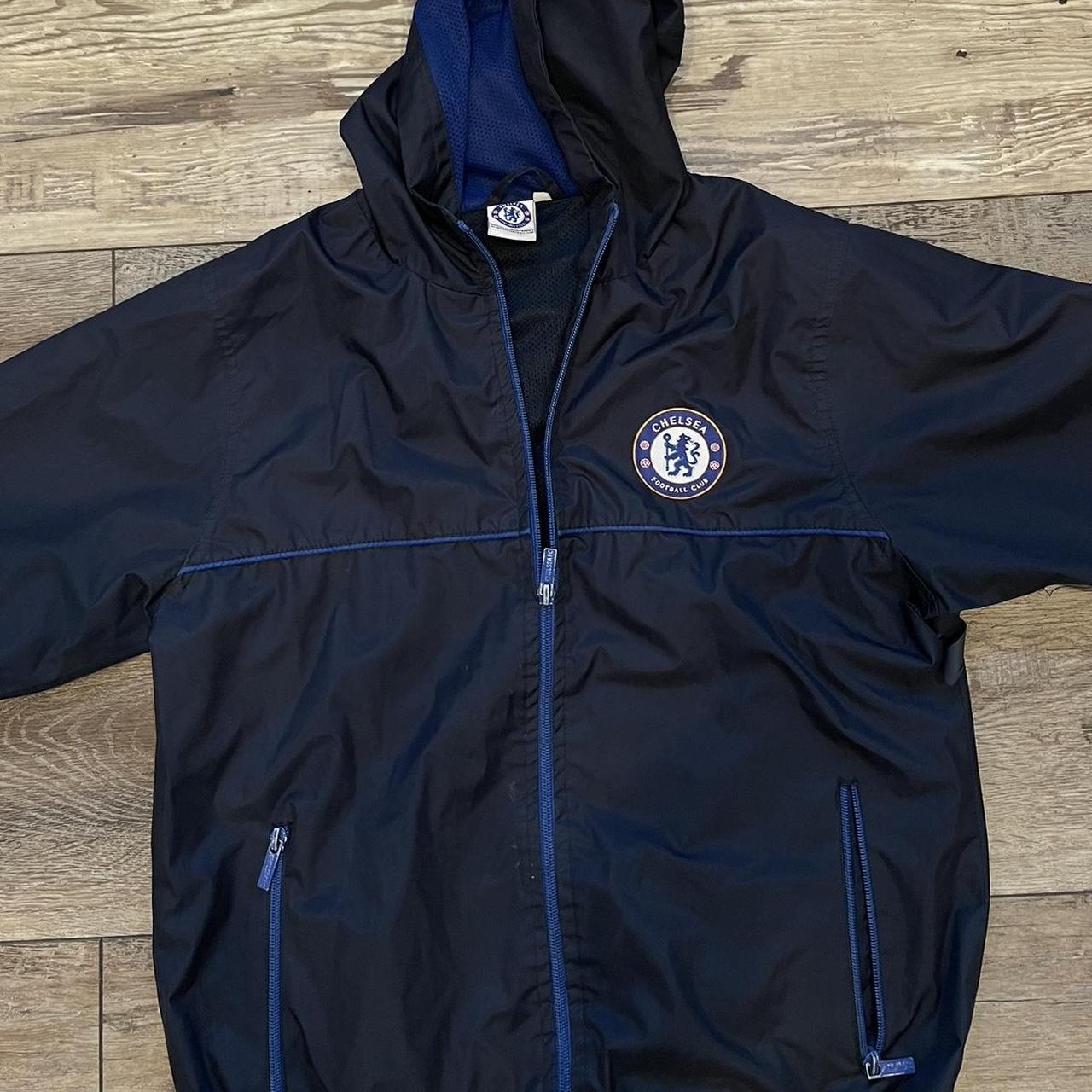 Chelsea FC navy and blue windbreaker jacket - Depop