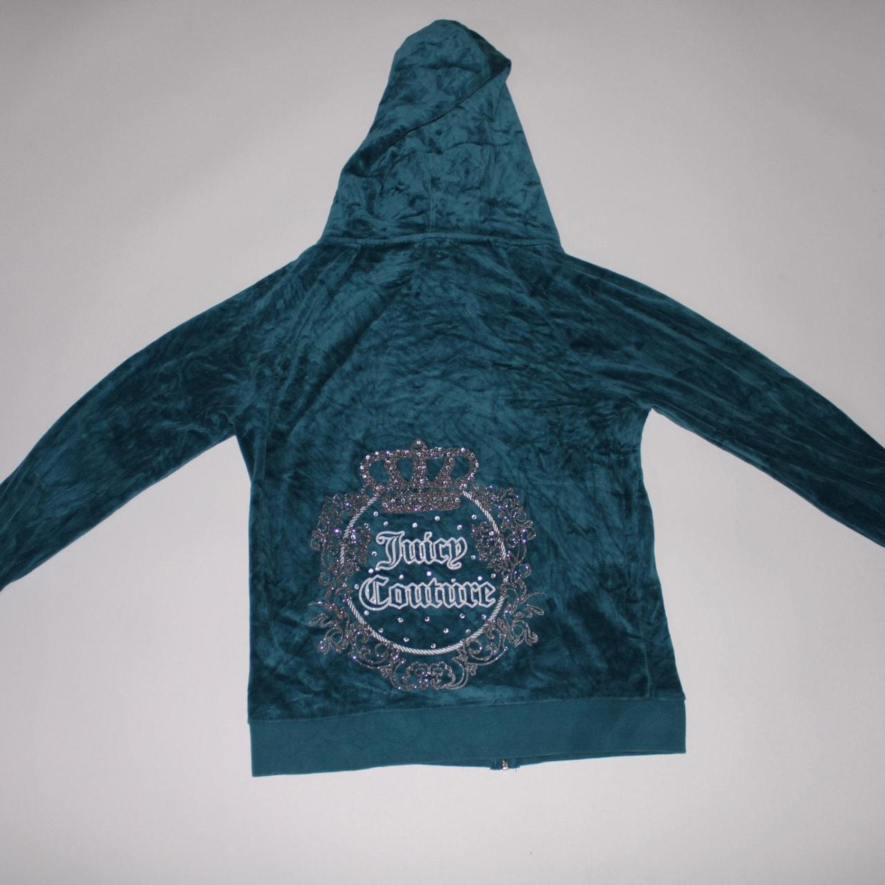 Y2K Teal Juicy Couture Zip Up With Back Logo. Has... | Depop