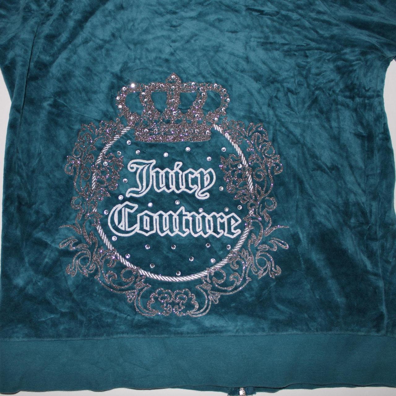 Y2K Teal Juicy Couture Zip Up With Back Logo. Has... | Depop