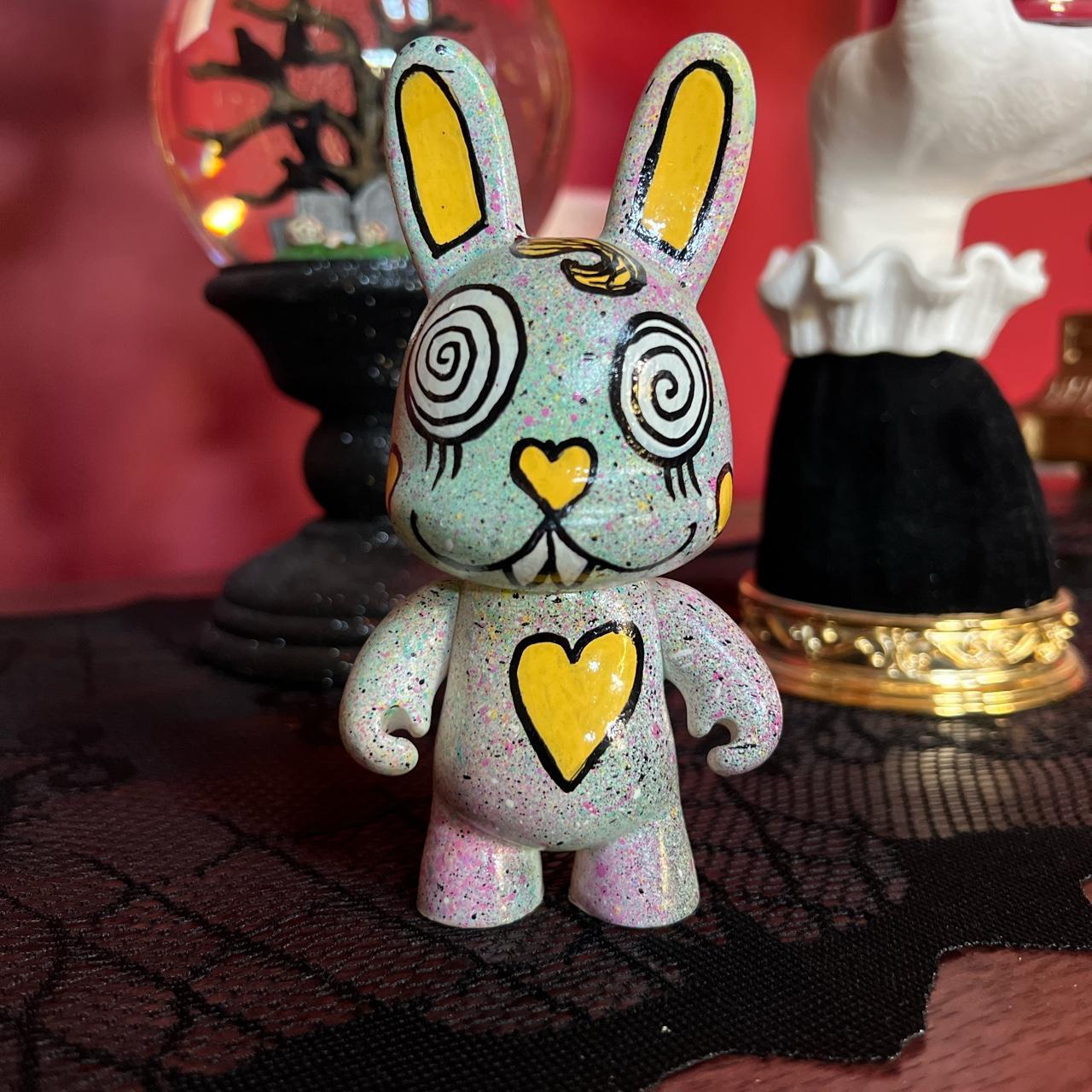 Splatter painted bunny figurine 🐰 #bunny #figurine... - Depop