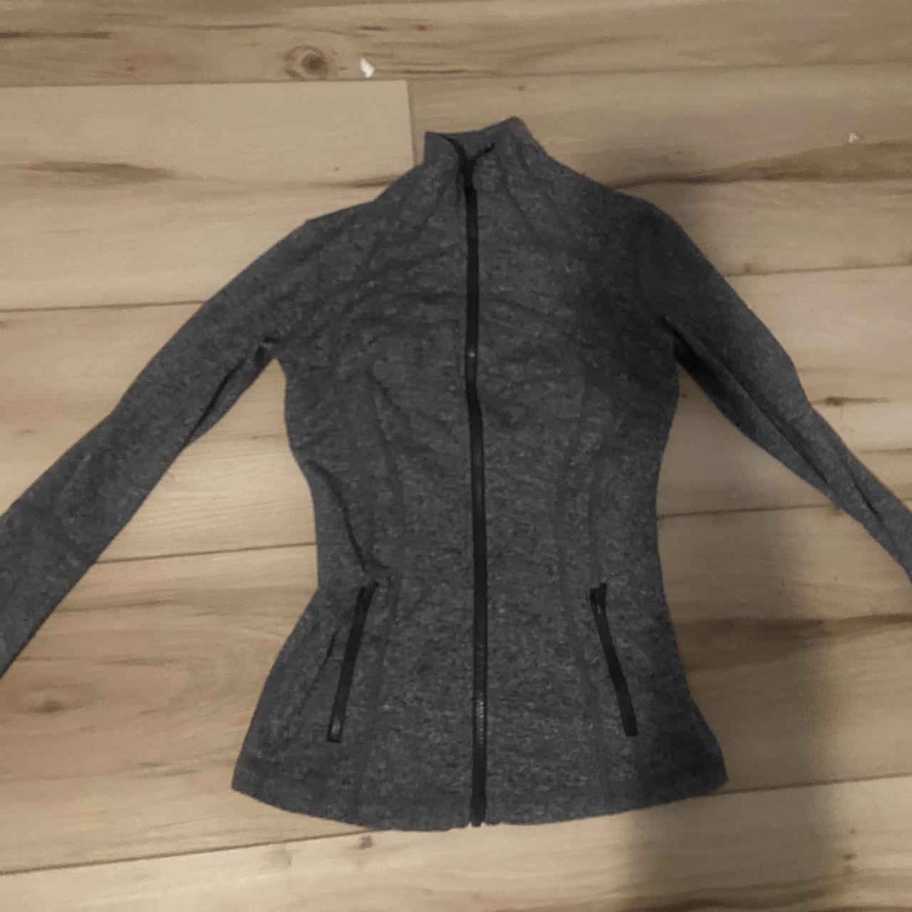 lululemon gray define jacket no flaws besides some... - Depop