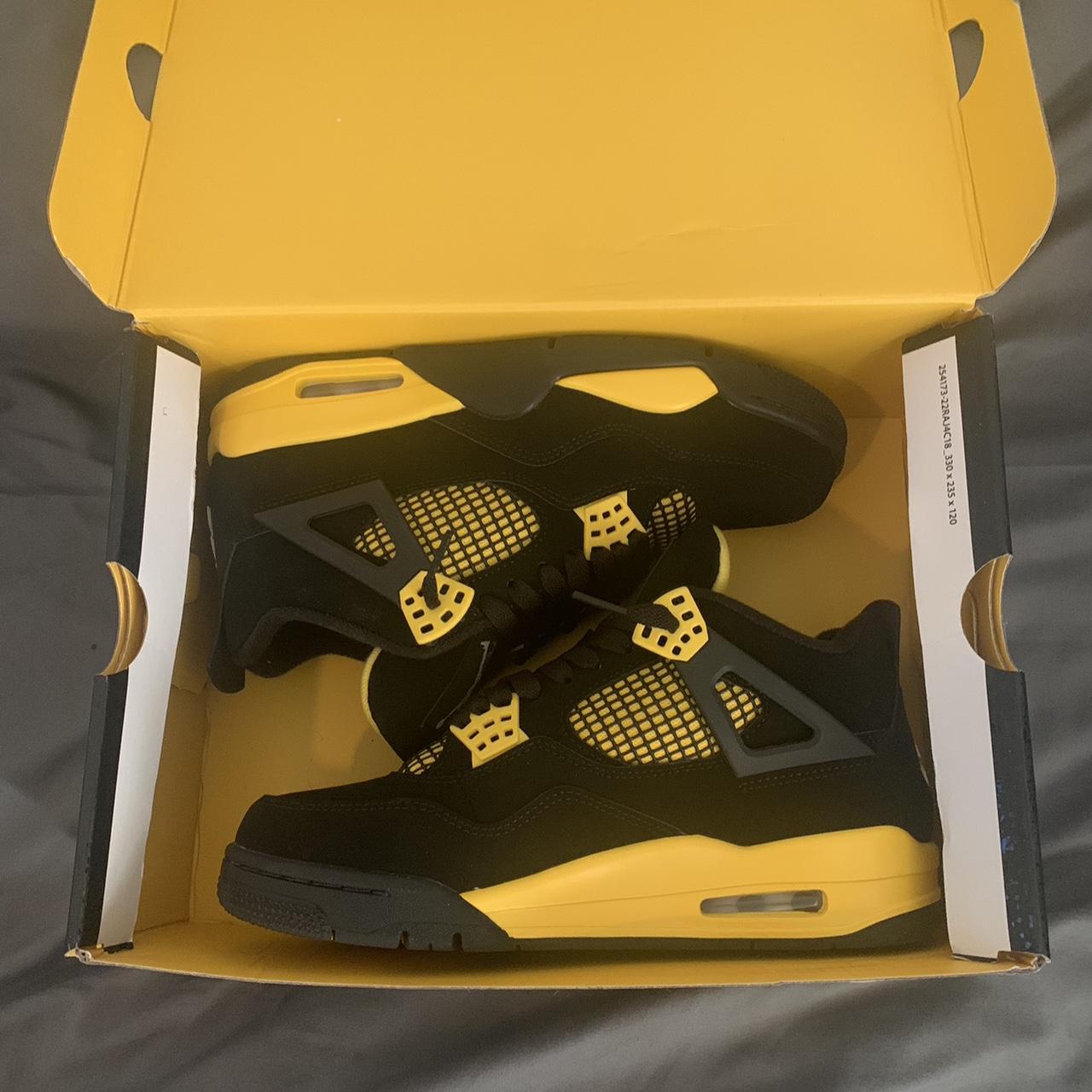 Jordan 4 Yellow Thunder Slightly used but Perfect... - Depop