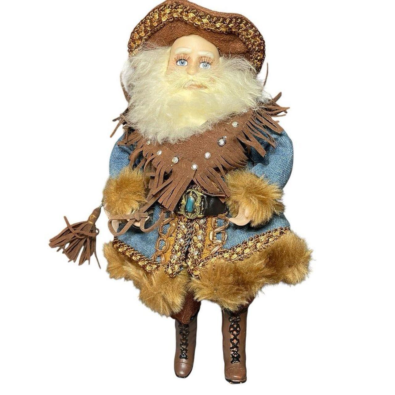Vintage Western Cowboy Santa Figure Rustic Rancher... | Depop