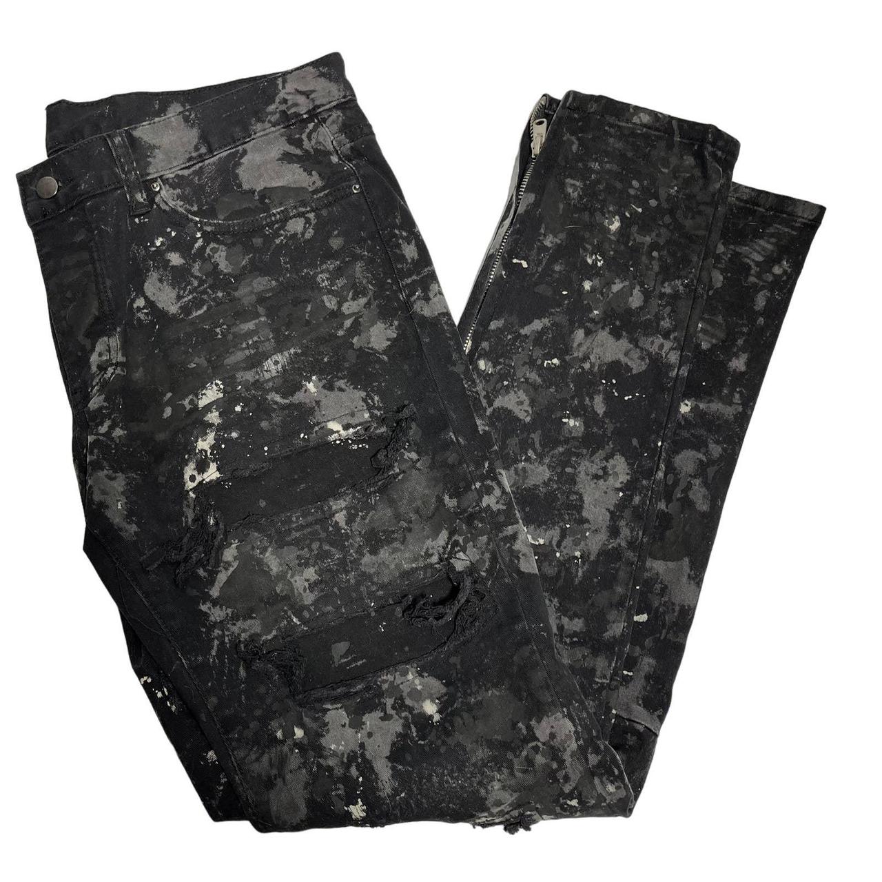 MNML Ripped Blaxk Denim Pants Size 36 Good condition... - Depop