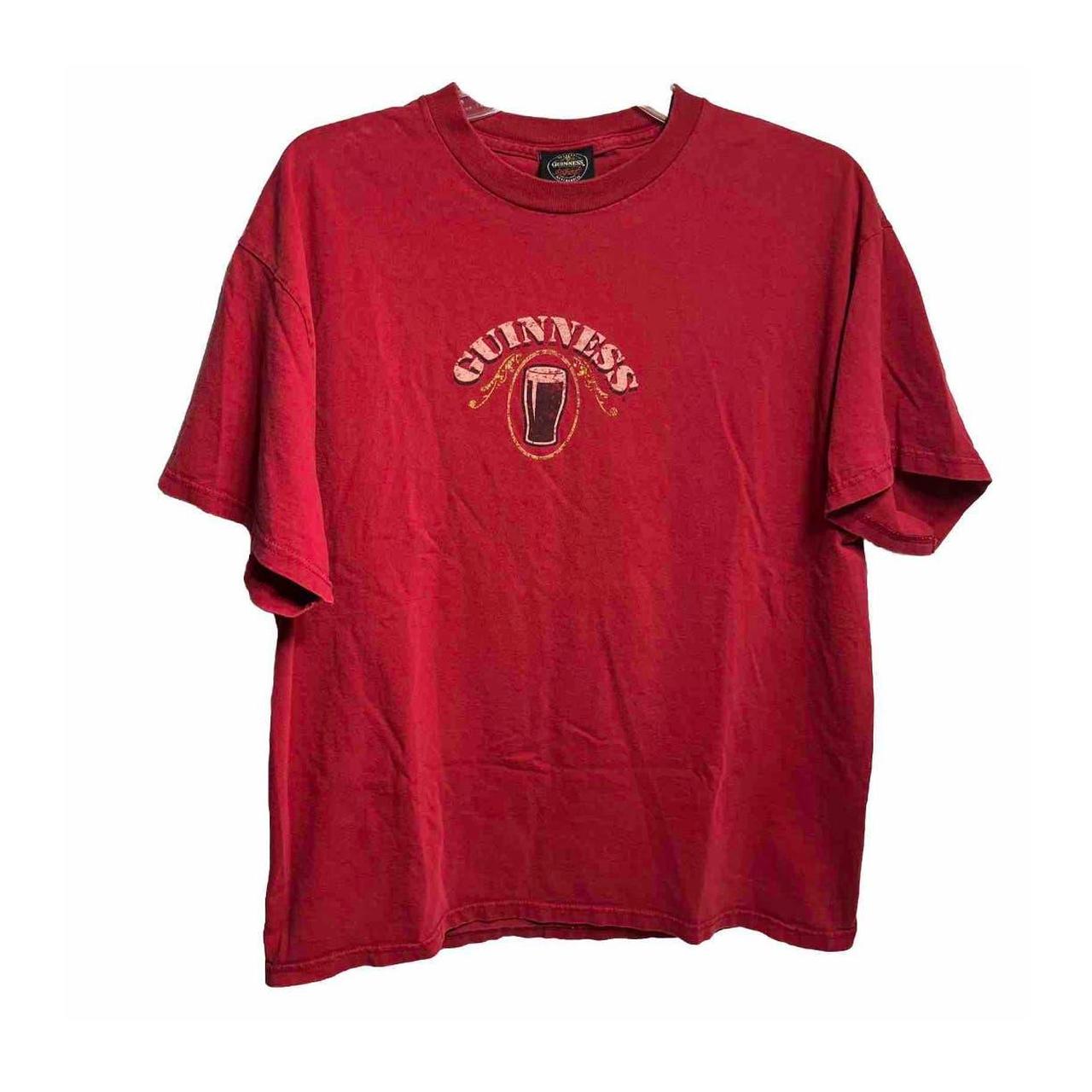 Guinness T Shirt Large Red Short Sleeve Beer... - Depop