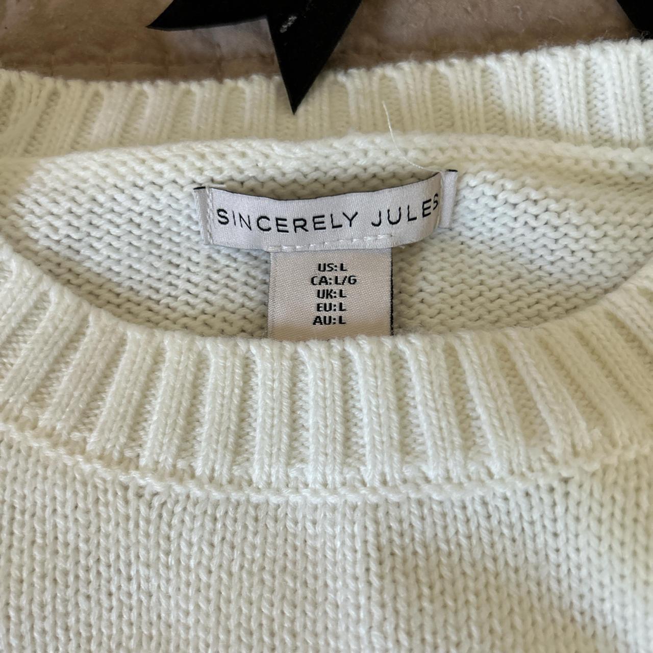 Sincerely Jules white and black bow sweater HAIR BOW... | Depop