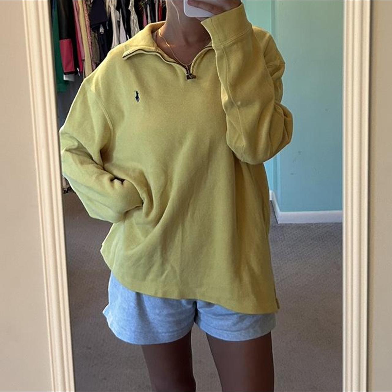 Oversized yellow polo sweater - Depop
