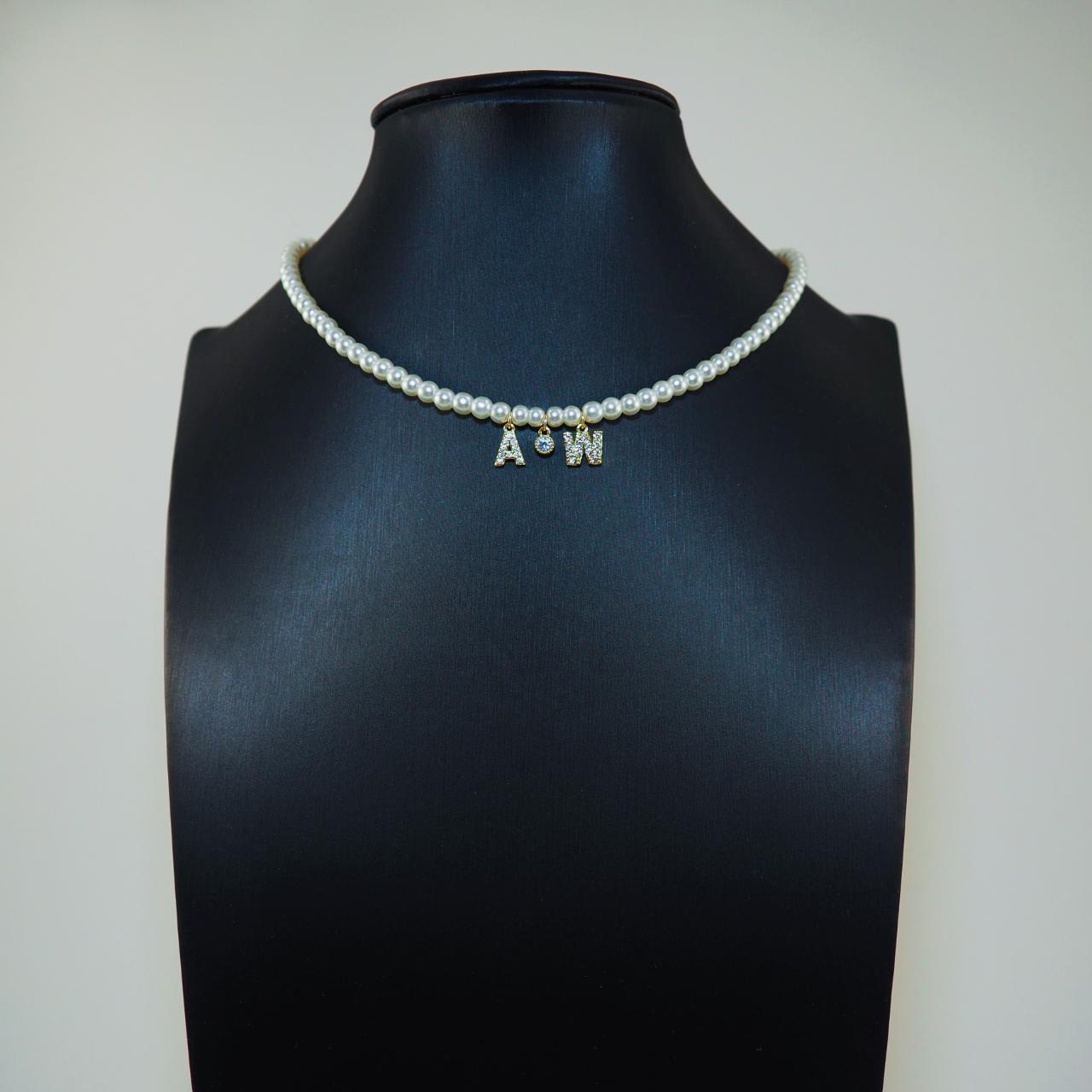 A & W Pearl Necklace Handmade Lana Del Rey Glass... - Depop