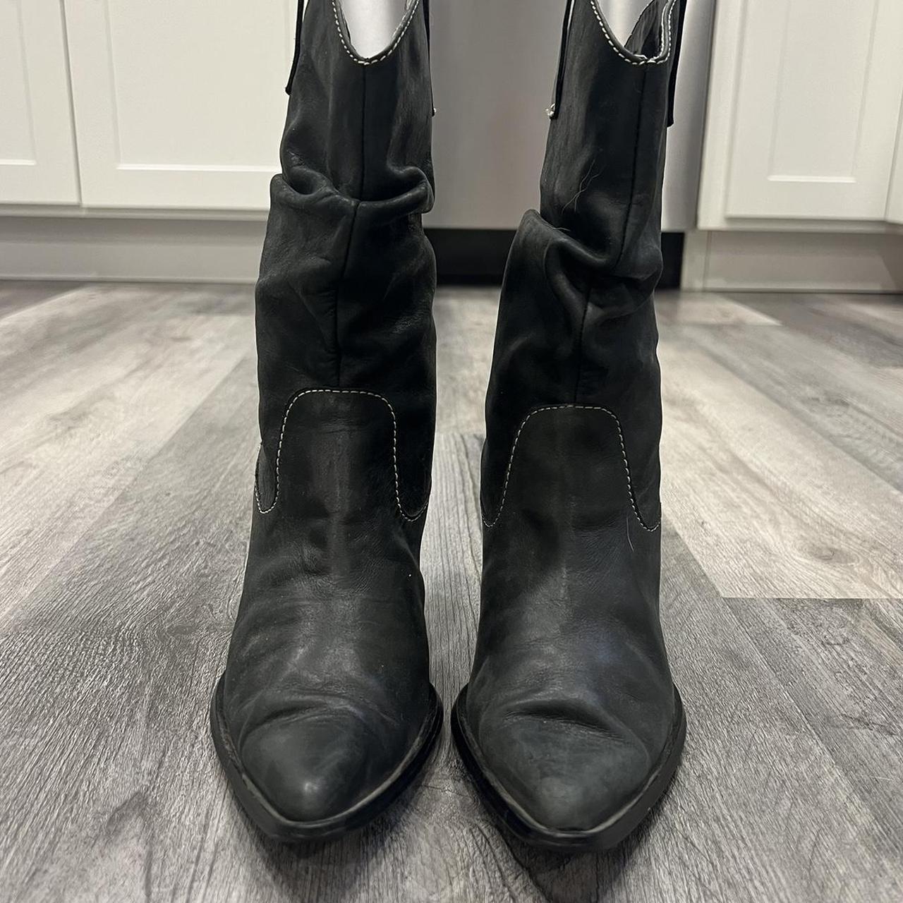 Rampage black cowgirl boots #western #cowgirlboots... - Depop