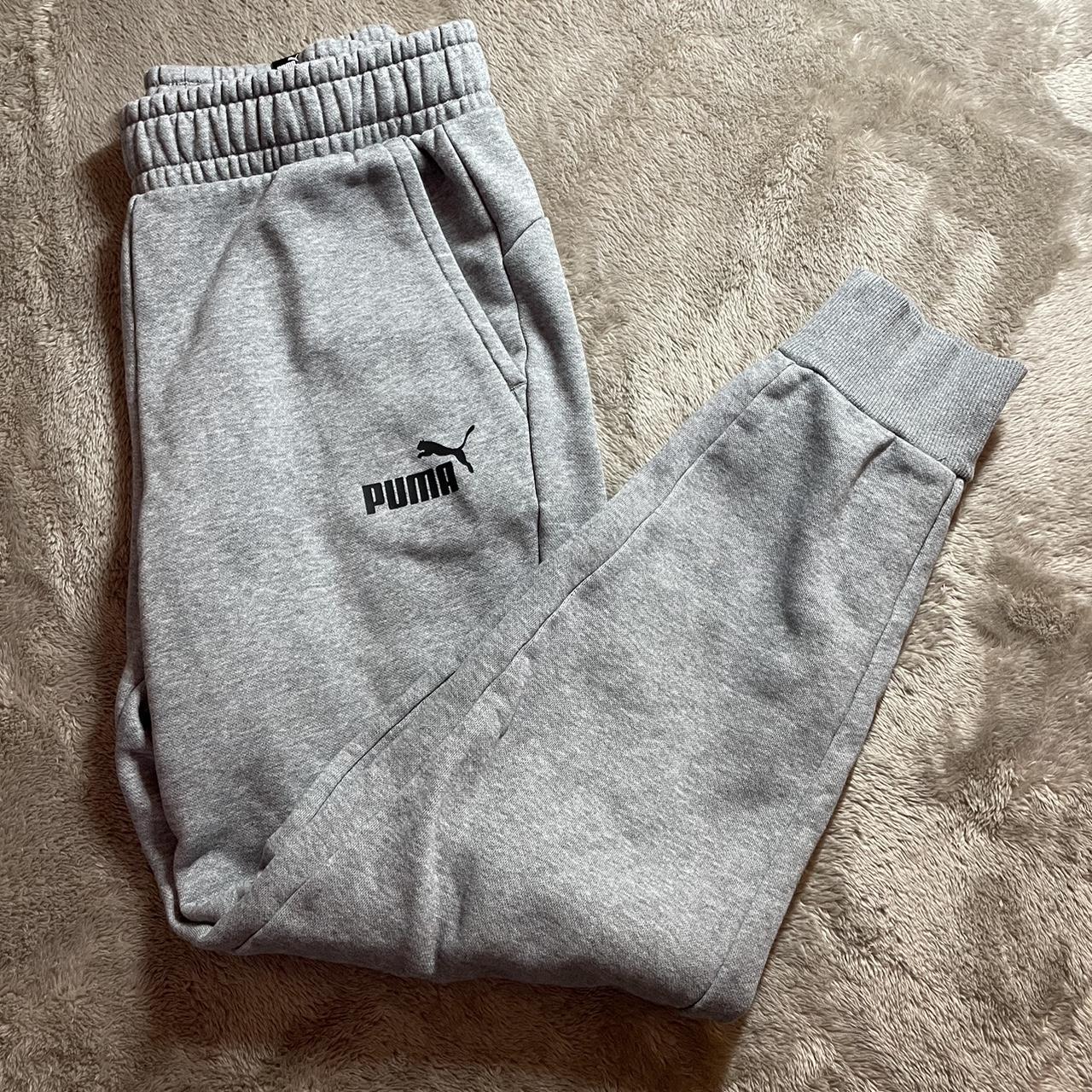 Puma grey jogger sweatpants size medium - Depop