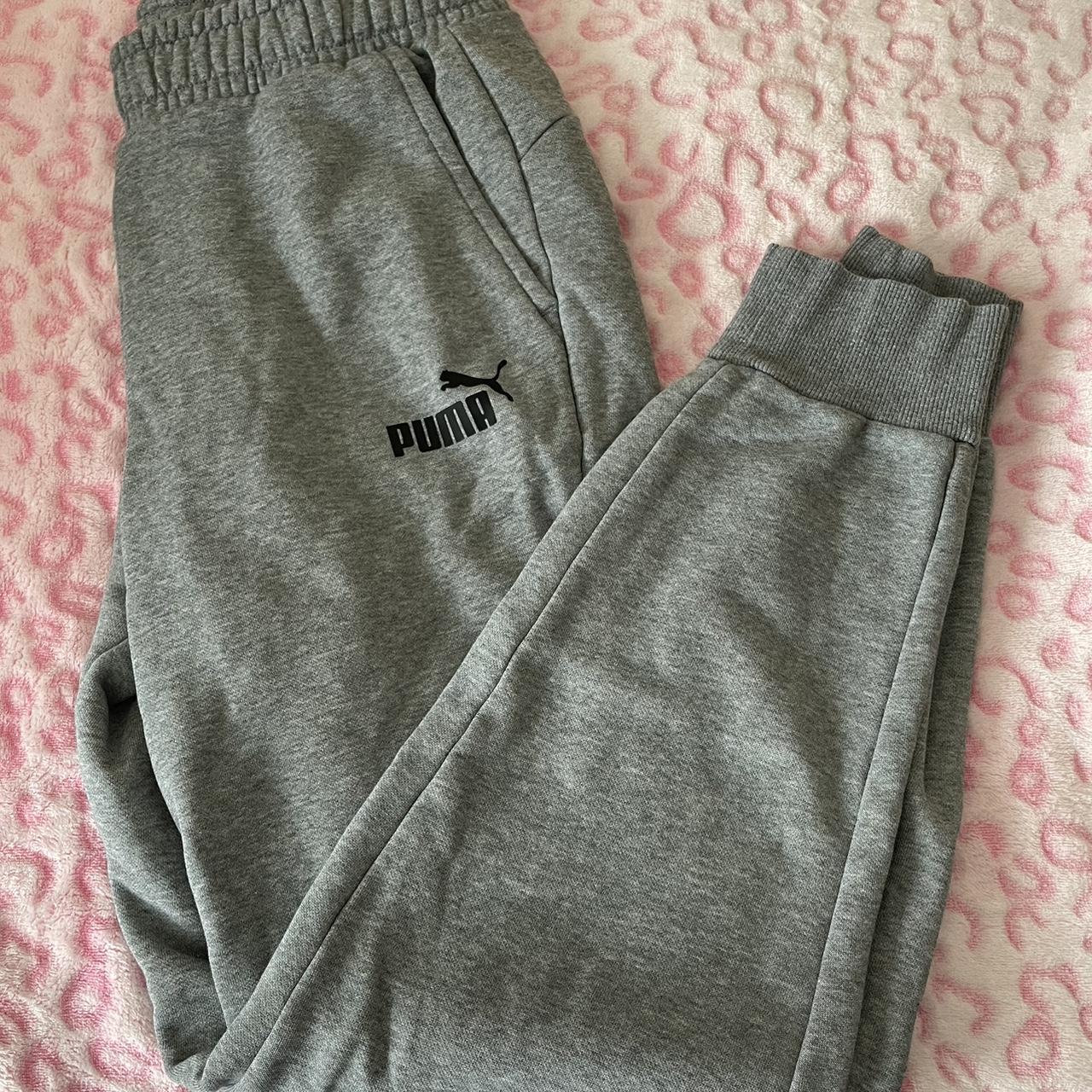 Puma grey jogger sweatpants size medium - Depop