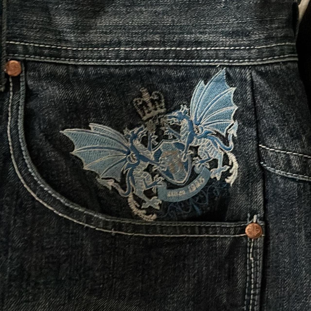Barefox Jnco-Like Dragon Urban Couture Jeans dm... - Depop