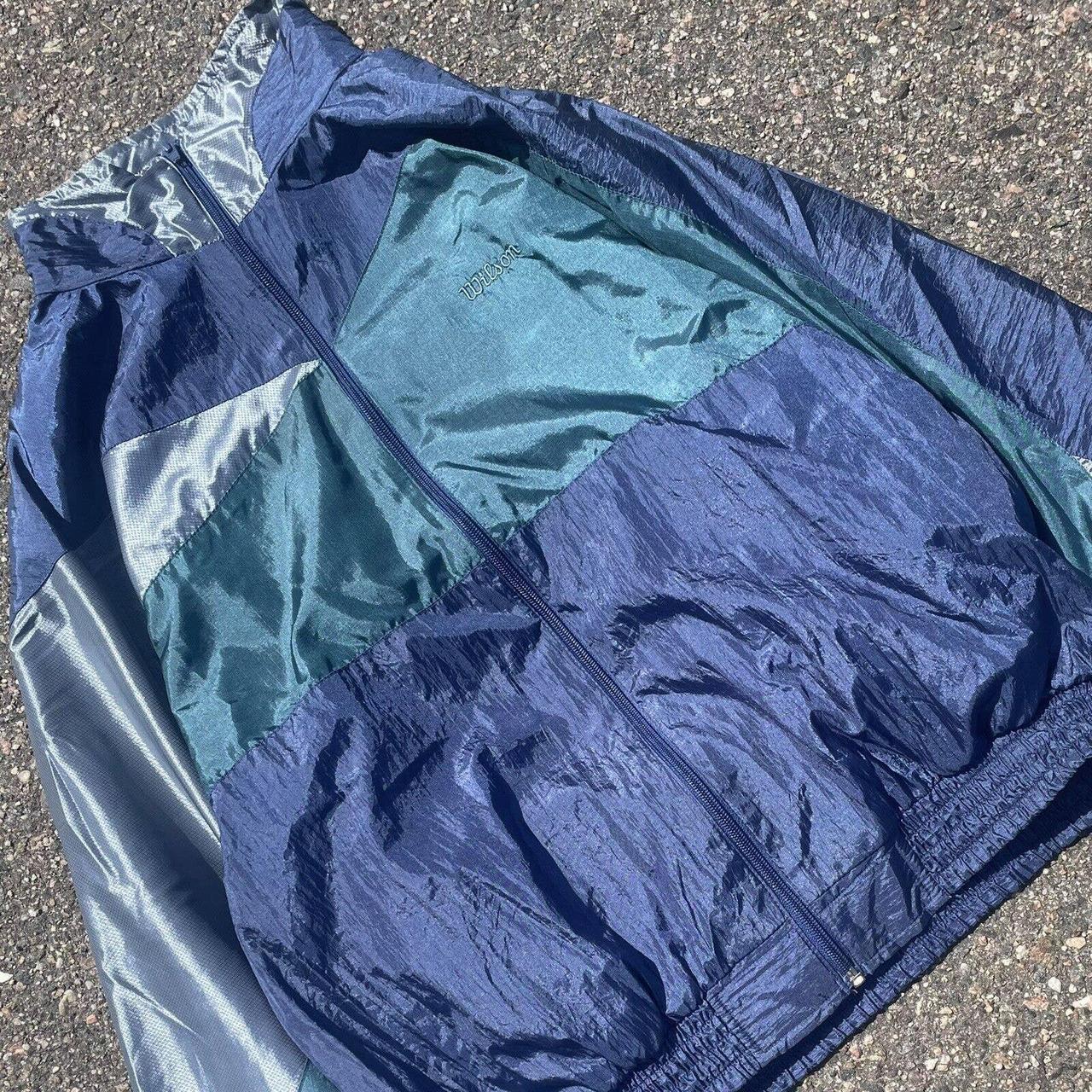 Vintage 90s Jacket Green Wilson Zip Up Size Large... - Depop