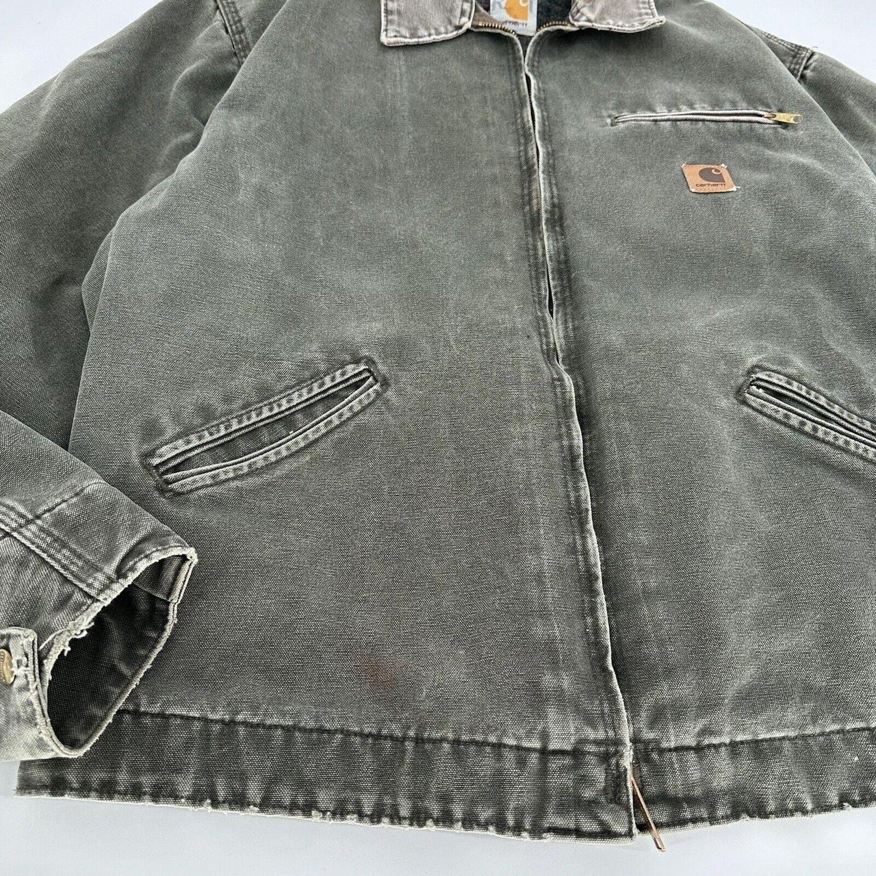 Vintage Carhartt Detroit Jacket J97 MOSS Green... - Depop