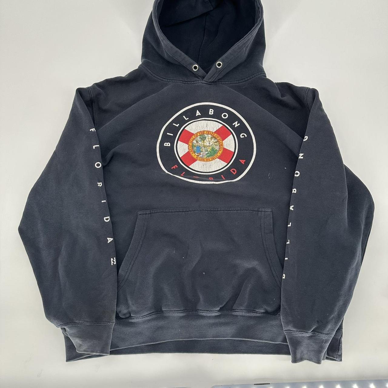 Y2K Billabong Florida Hoodie Boxy fit faded navy /... - Depop