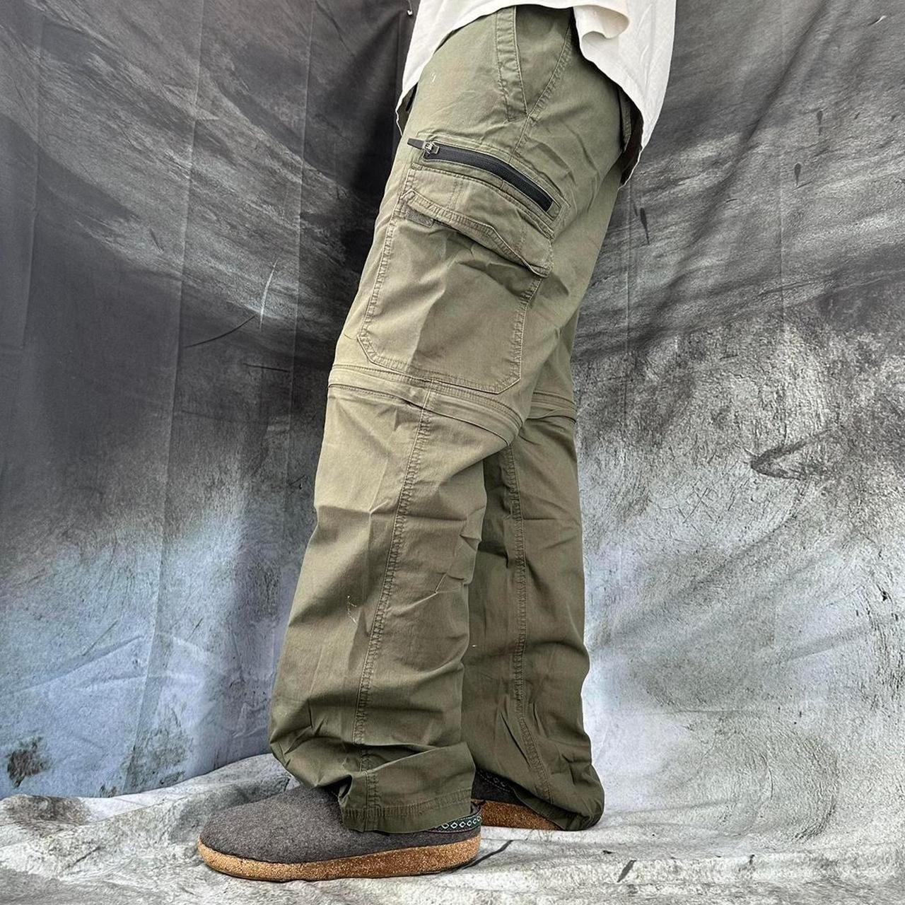 Y2K BC Clothing Convertable Cargo Pants. Faded Green... | Depop