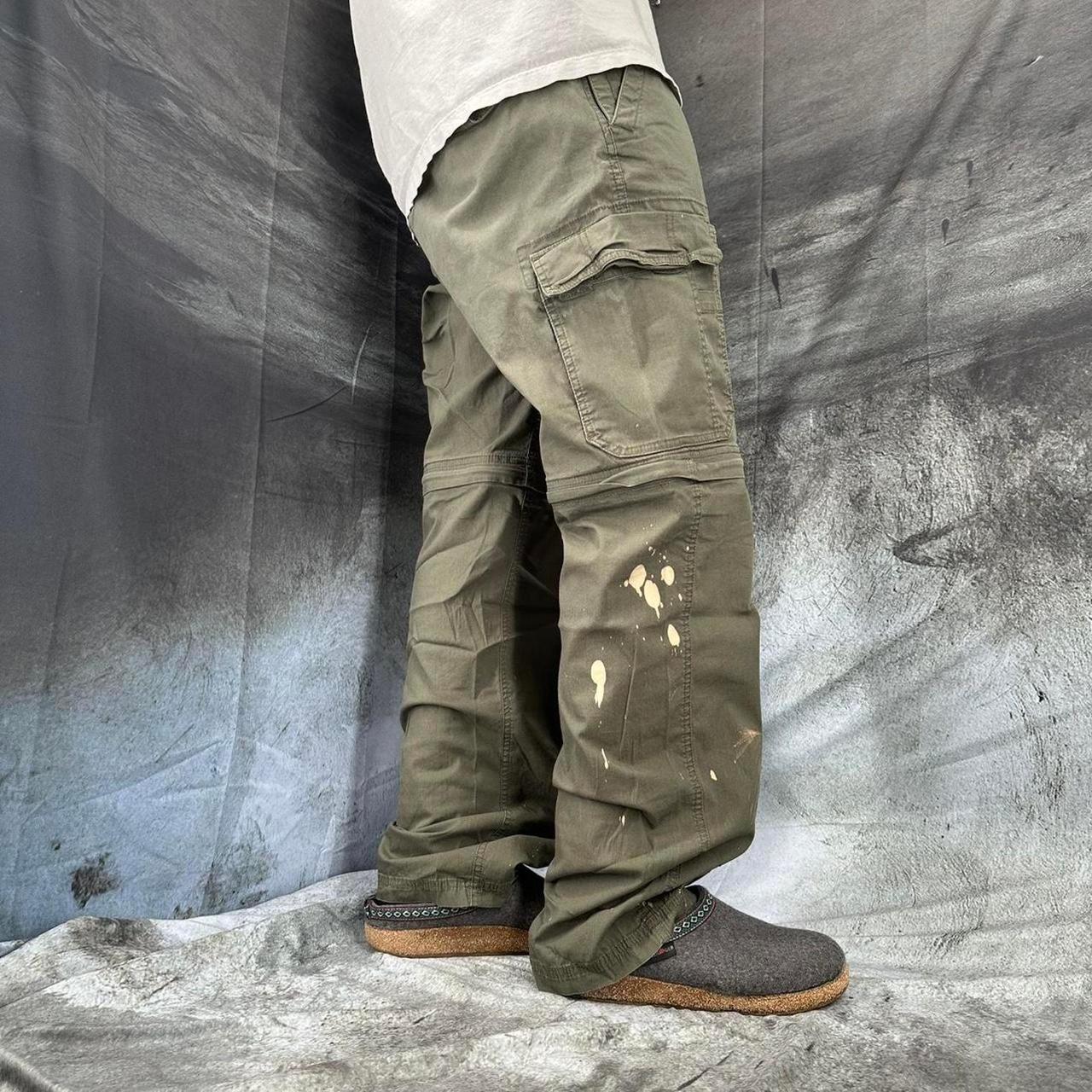 Y2K BC Clothing Convertable Cargo Pants. Faded Green... | Depop