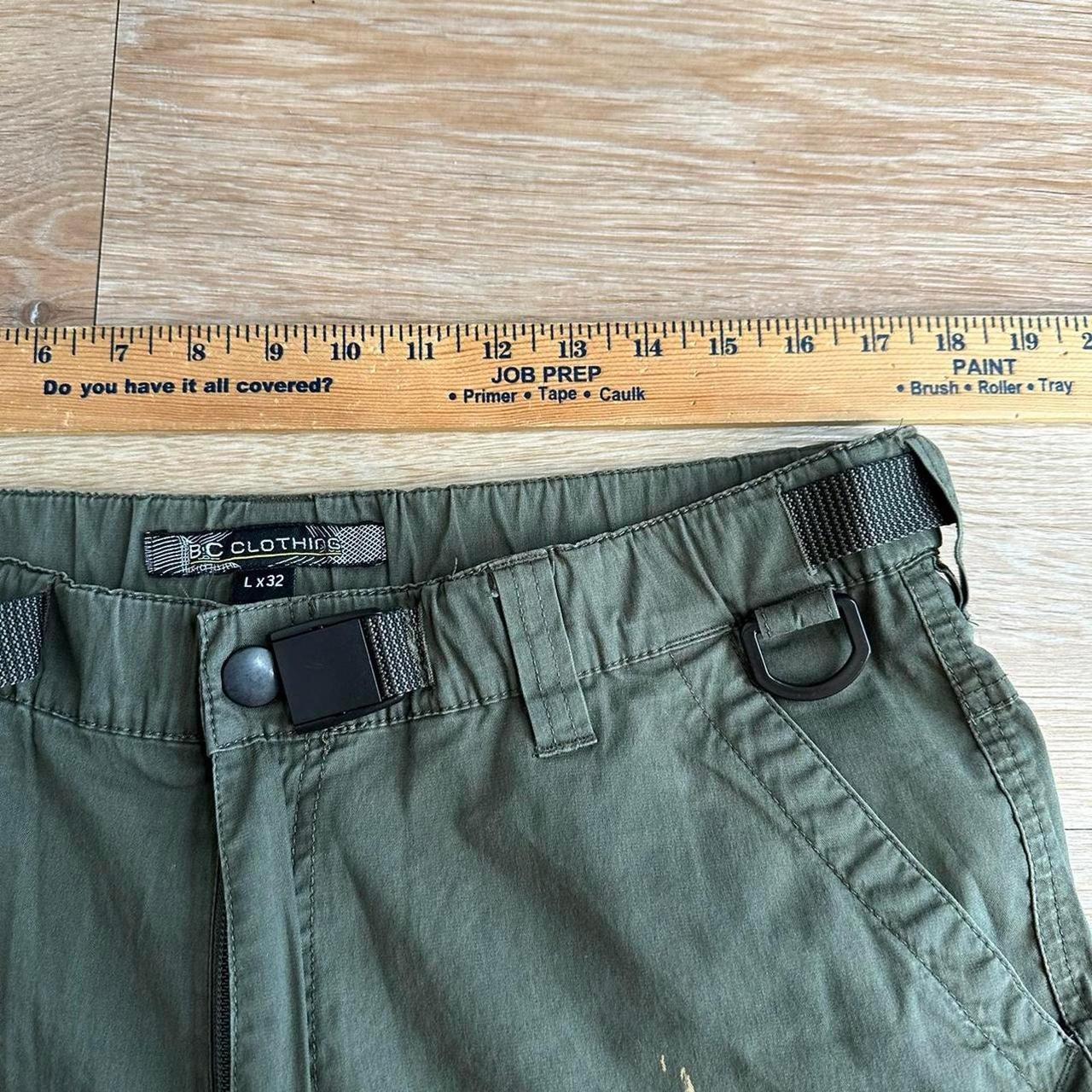 Y2K BC Clothing Convertable Cargo Pants. Faded Green... | Depop