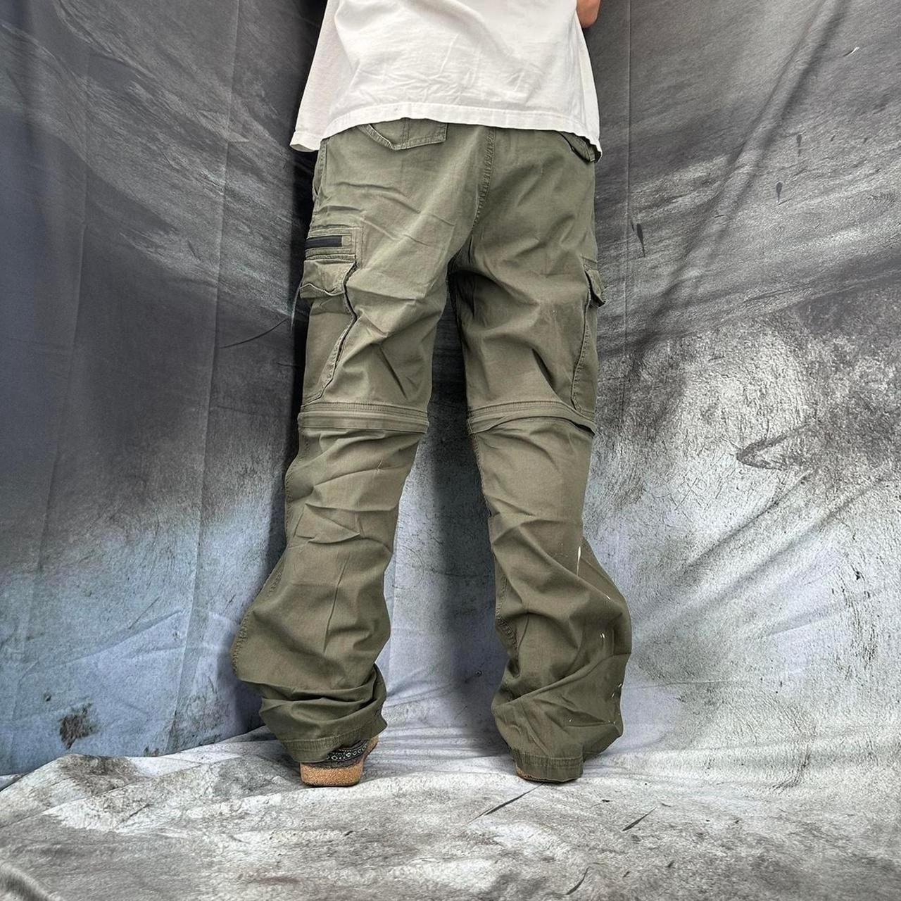 Y2K BC Clothing Convertable Cargo Pants. Faded Green... | Depop