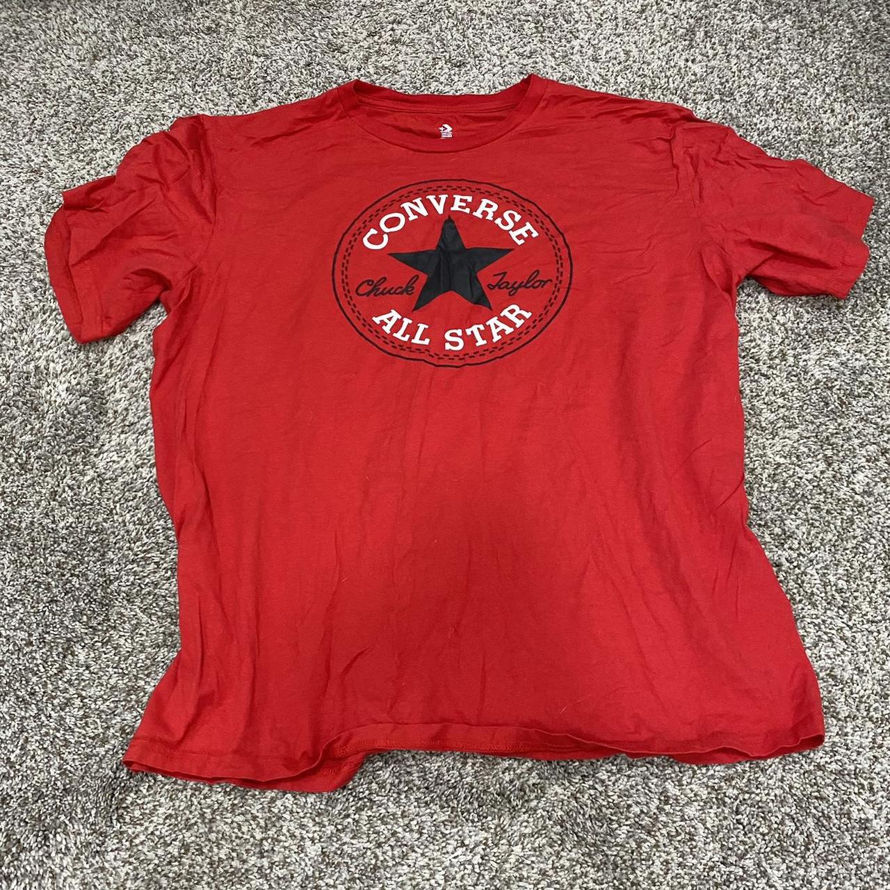 Red Converse All Star T Shirt 👟 Never worn, Size... - Depop