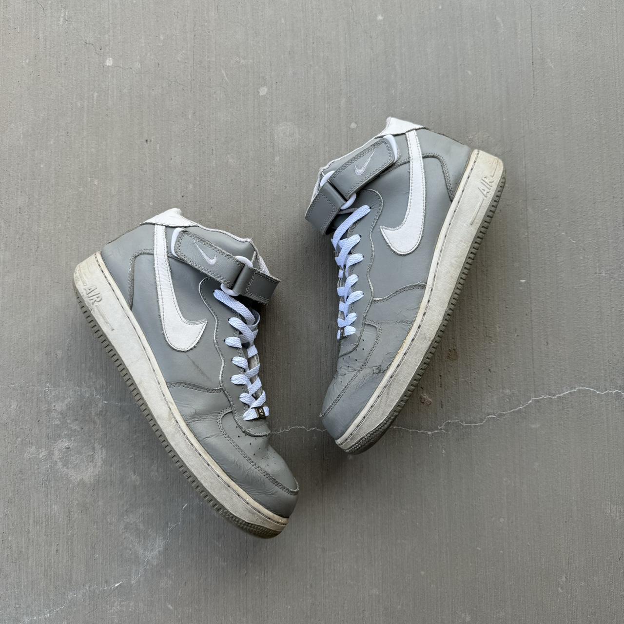 Grey NIKE AF1 early 00s Some wear but in good... - Depop