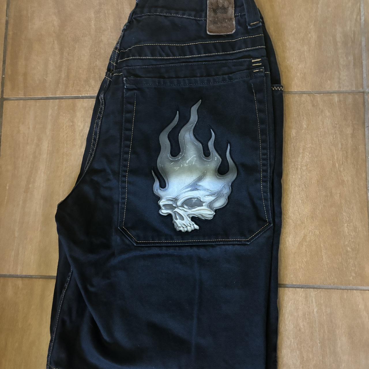 jnco fire skull jorts dm before you buy 36x32 13... | Depop