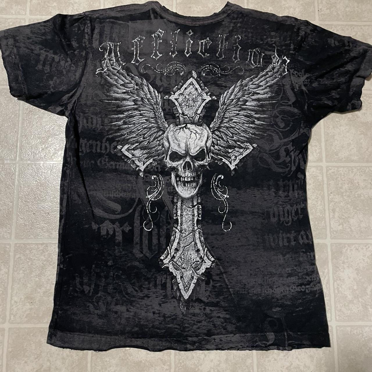 ️DEPOP PAYMENT ONLY ️ Y2k Affliction cross skull... - Depop