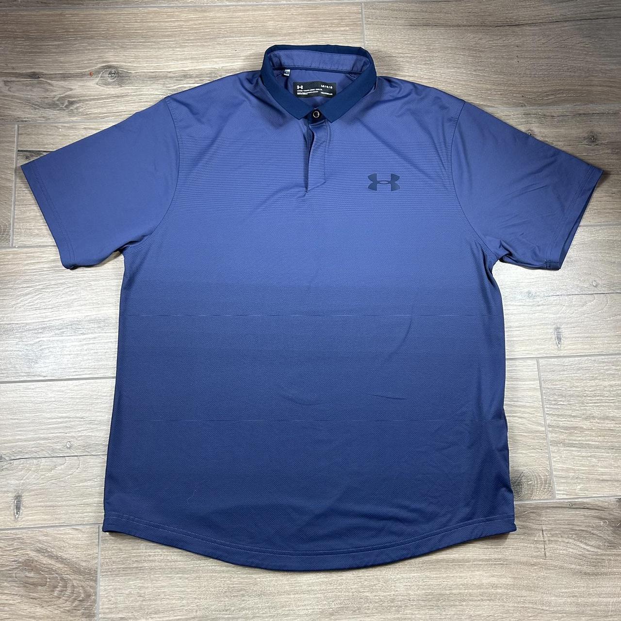 Under Armour Navy Blue ISO Chill Active Polo Shirt... - Depop