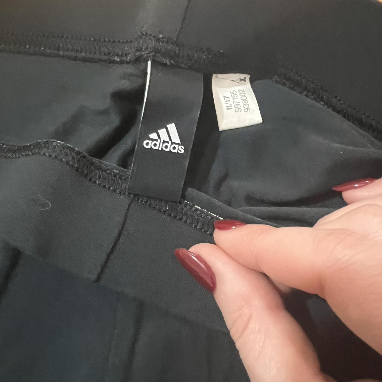 Adidas Leggings. Black with white. Full length. As... - Depop