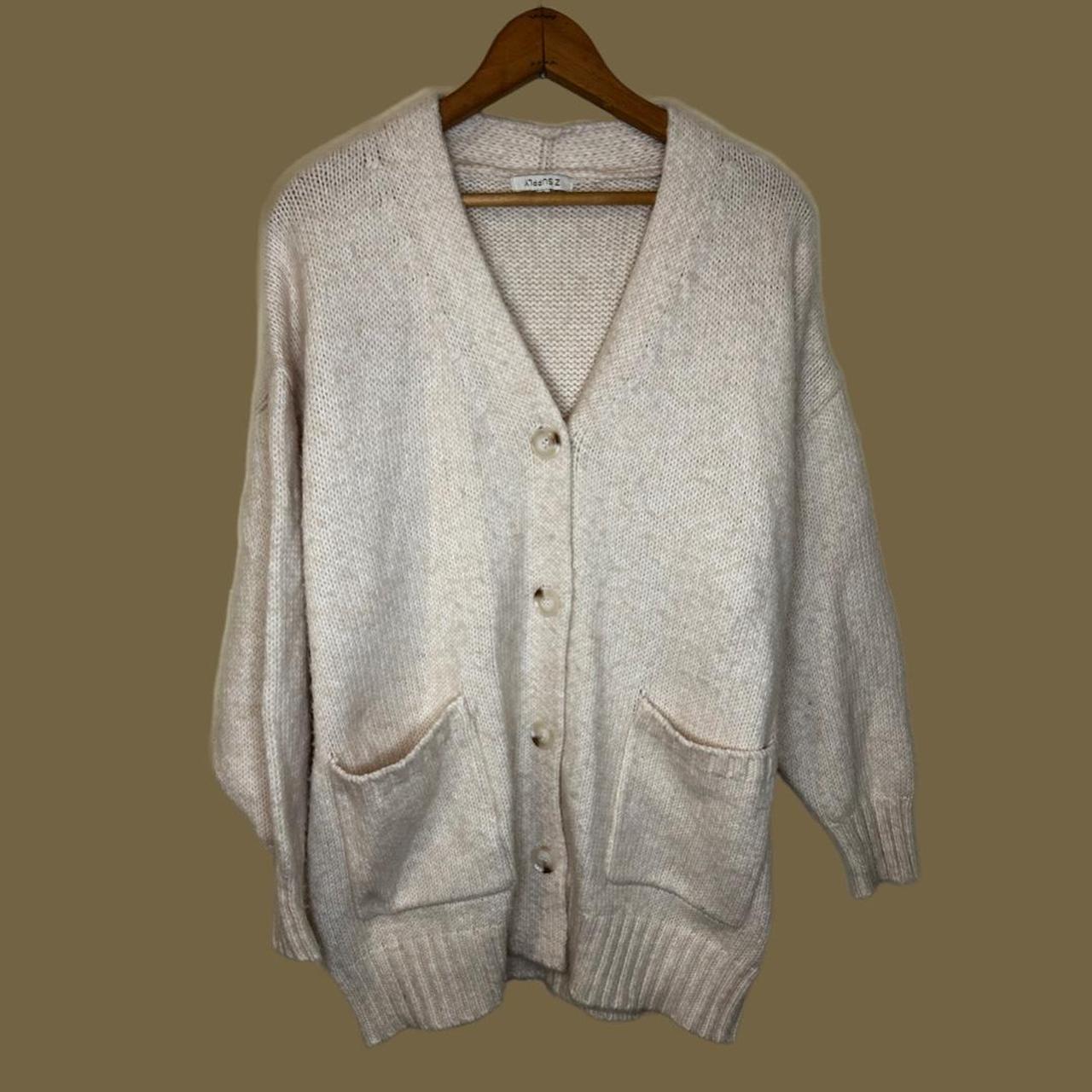 Z Supply Cream Oversized Cardigan Color: Cream/Off... - Depop