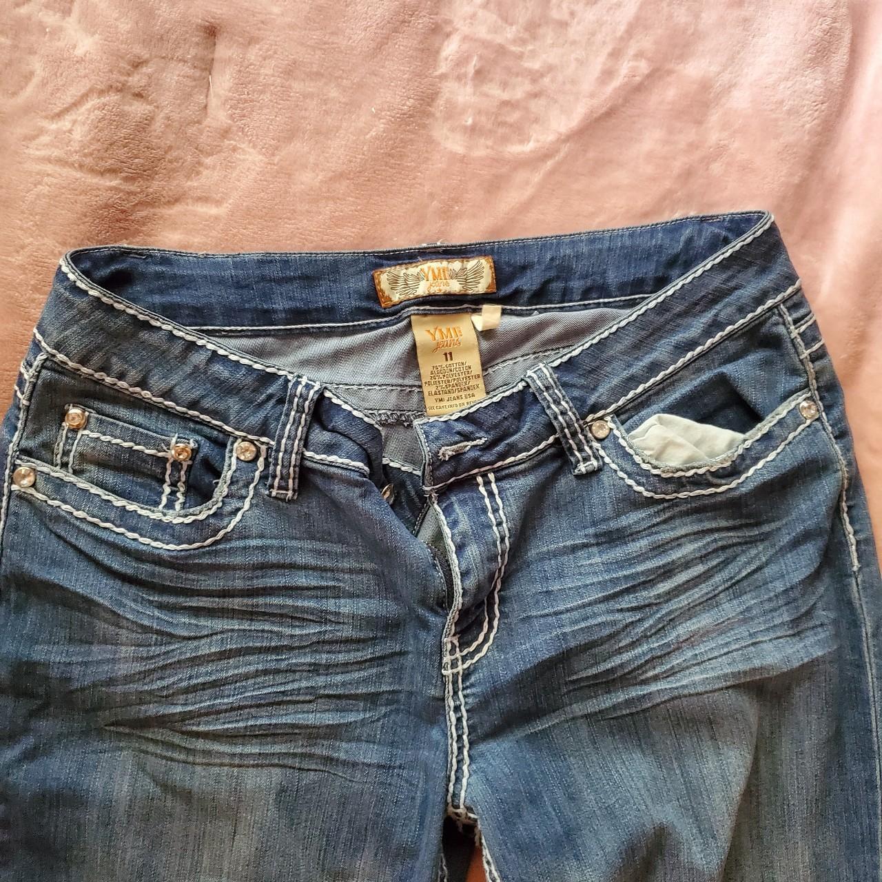 low rise Mcbling jeans - fit good on a large... - Depop