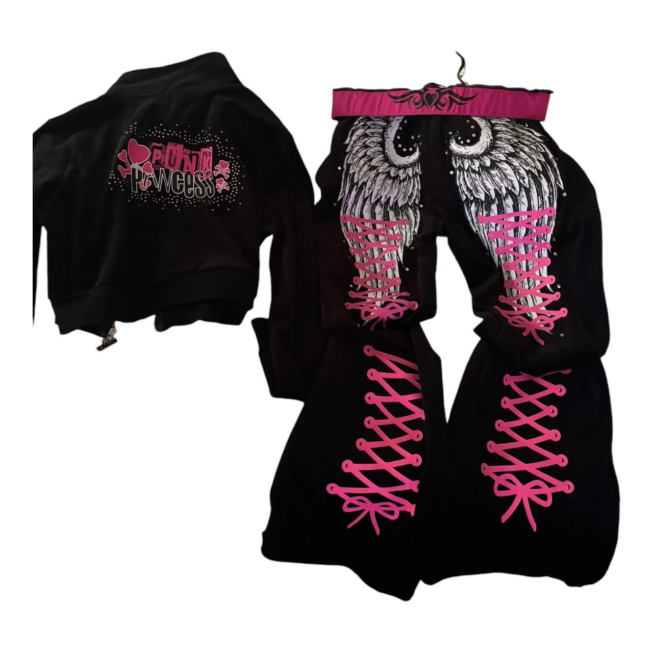 HNO MANOR pink princess tracksuit Insane mcbling... - Depop