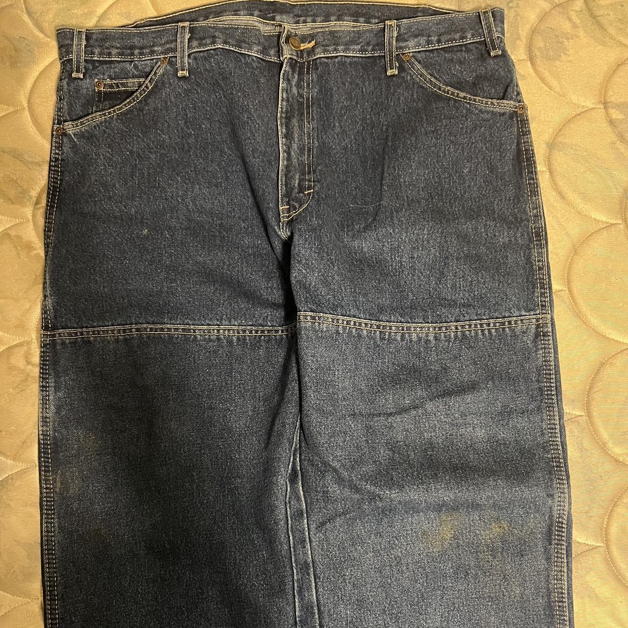 Crazy baggy workwear dickies double knee jeans (feel... - Depop